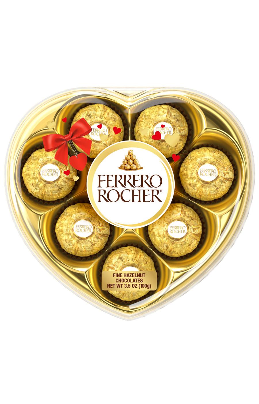 Ferrero Rocher Fine Hazelnut Chocolates Valentine's Heart Gift Box, 8 ...