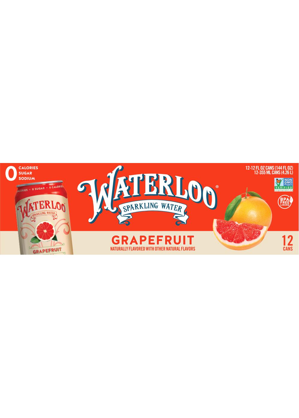 Waterloo Grapefruit Sparkling Water 12 pk Cans - Shop Water at H-E-B