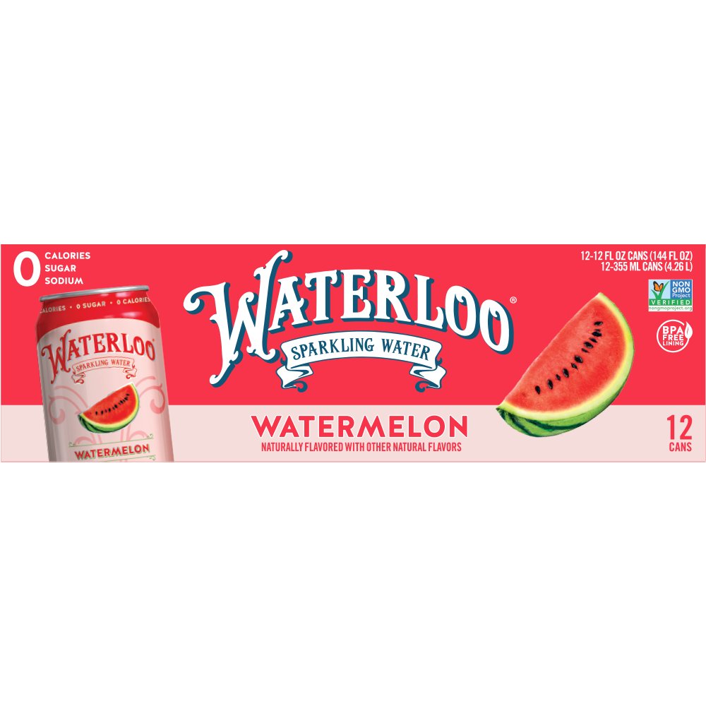 Waterloo Watermelon Sparkling Water 12 pk Cans - Shop Water at H-E-B