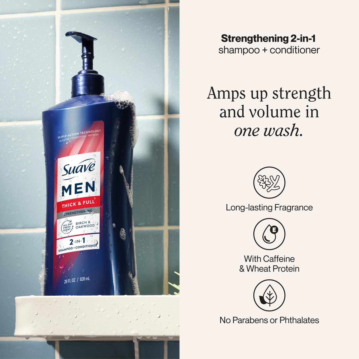 Suave Professionals Men 2-in-1 Shampoo and Conditioner - Thick & Full ...