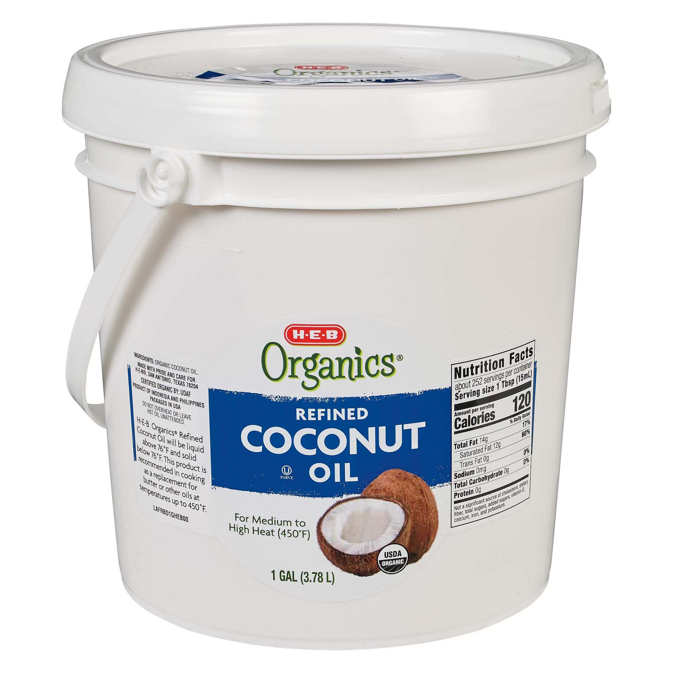 H-E-B Organics Refined Coconut Oil - Shop Oils at H-E-B
