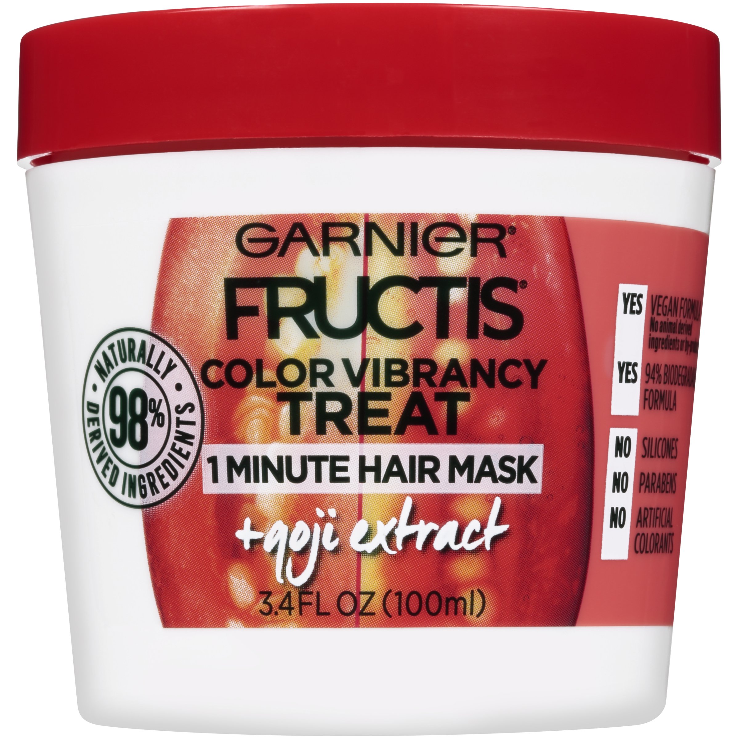 Garnier Fructis Color Vibrancy Treat 1 Minute Hair Mask with Goji ...
