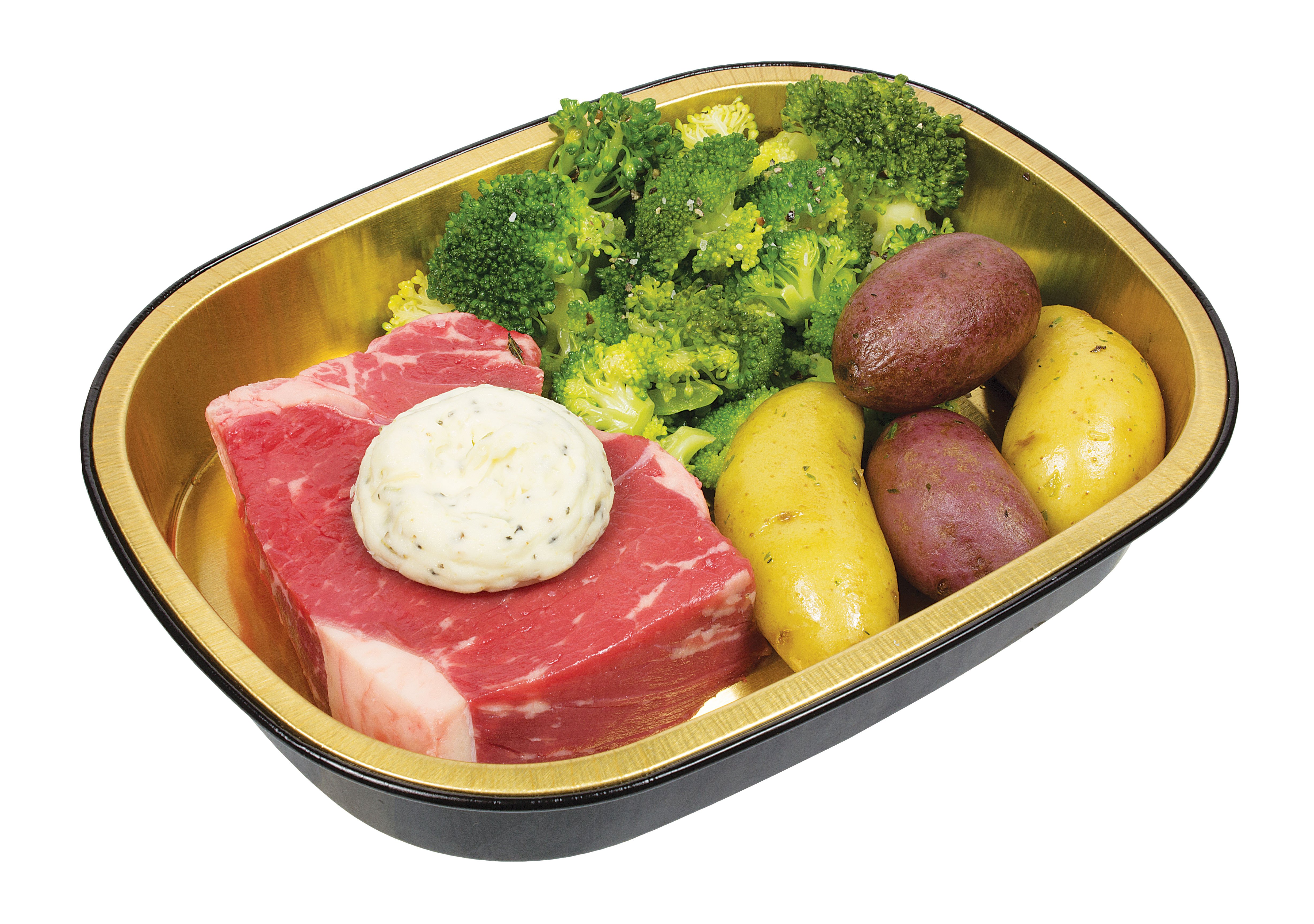 Meal Simple by H-E-B Garlic Butter Choice Strip Steak with Broccoli ...