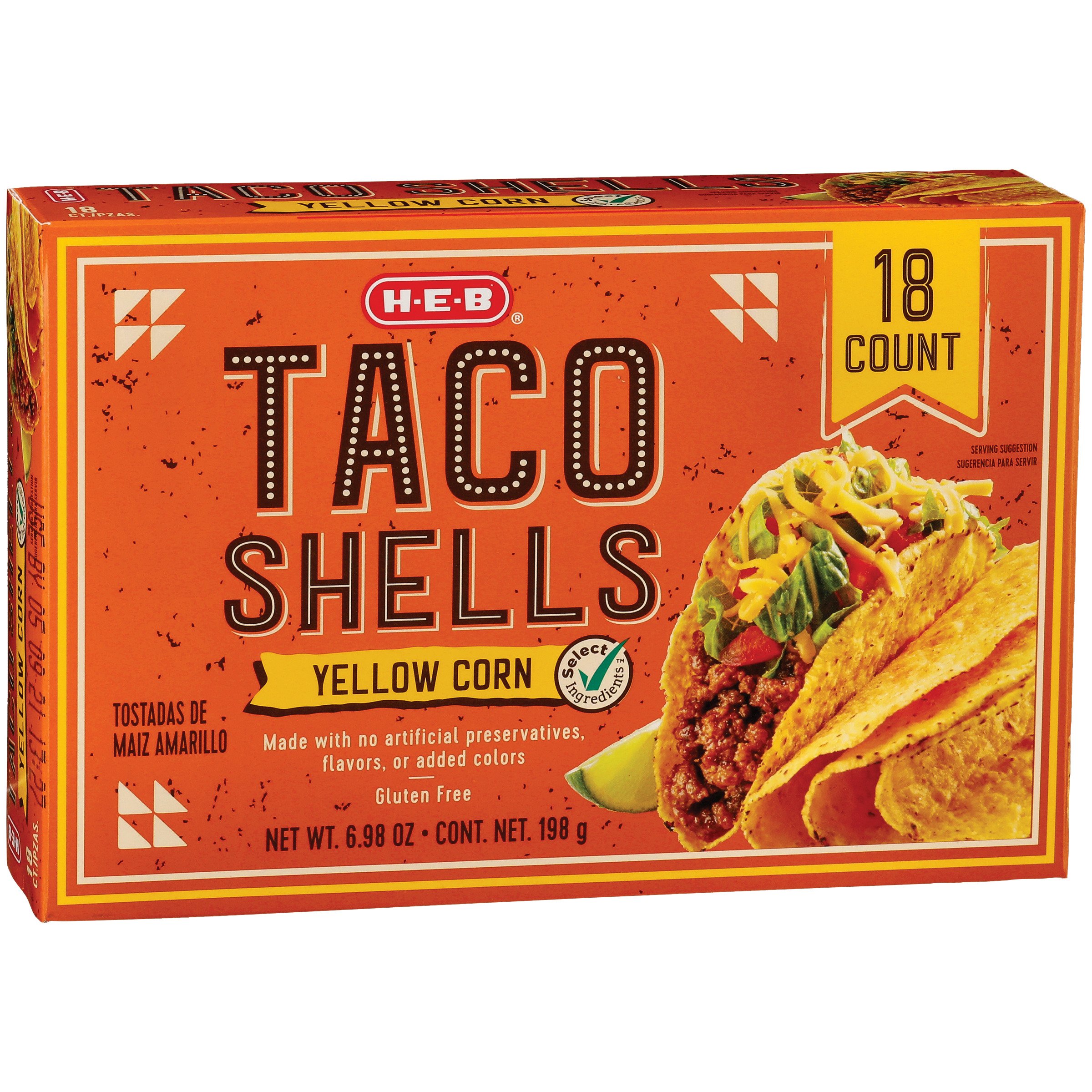 H-E-B Yellow Corn Taco Shells - Shop Tortillas at H-E-B