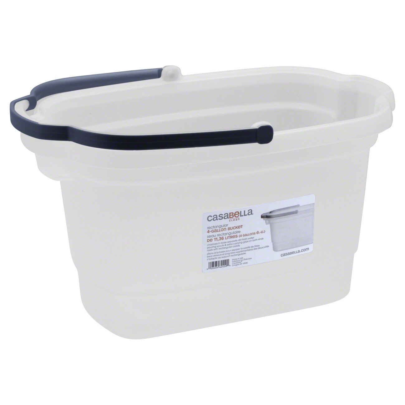 Casabella Rectangular Bucket With Handle - Shop Buckets & caddies at H-E-B