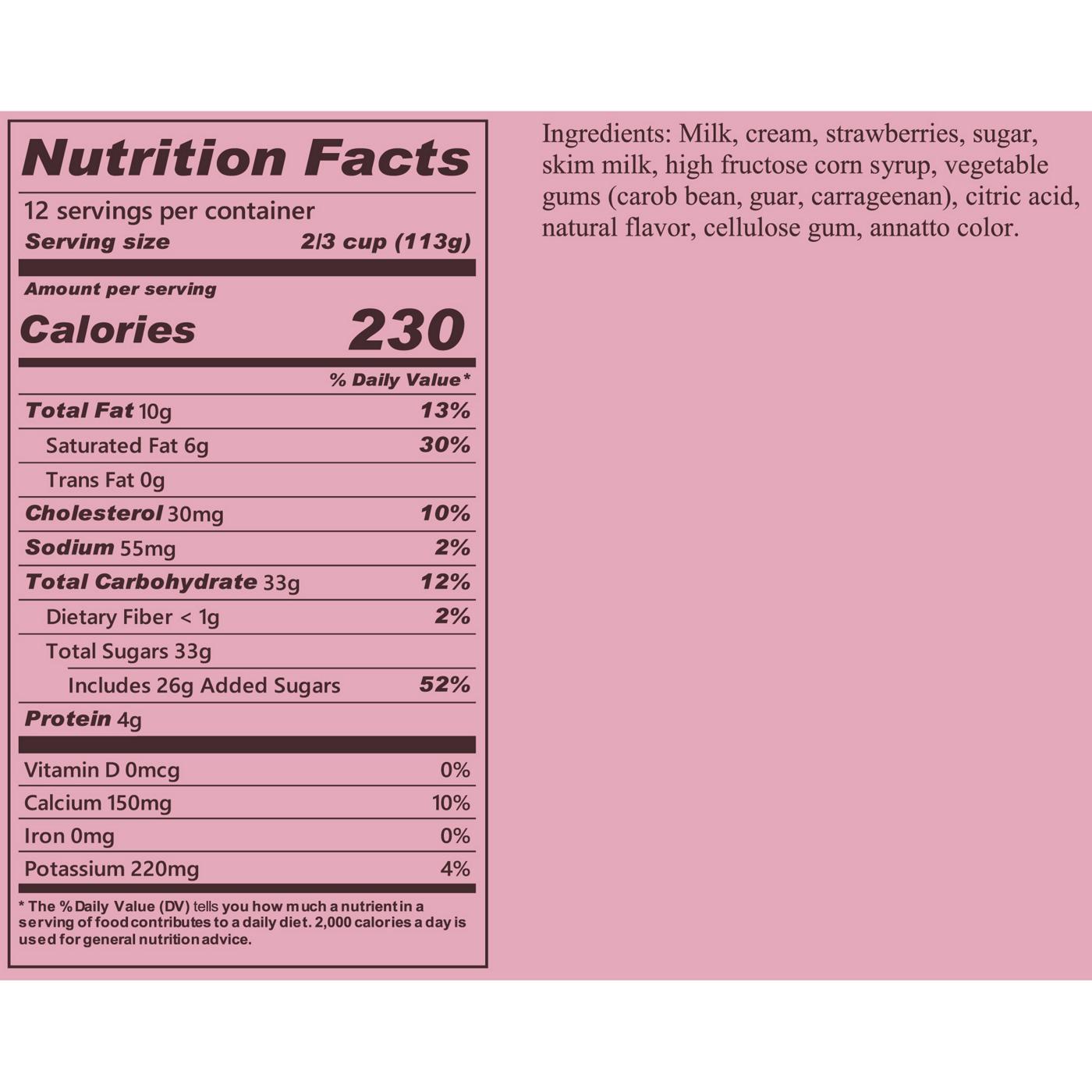 Blue Bell Strawberries & Homemade Vanilla Ice Cream - Shop Ice Cream at ...