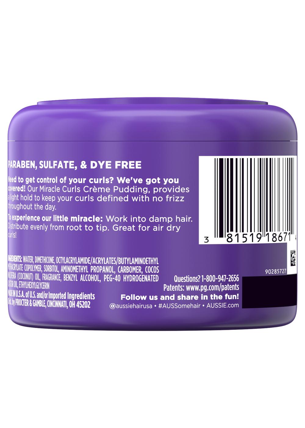 Aussie Miracle Curls Cream Pudding - Coconut Oil - Shop Styling ...