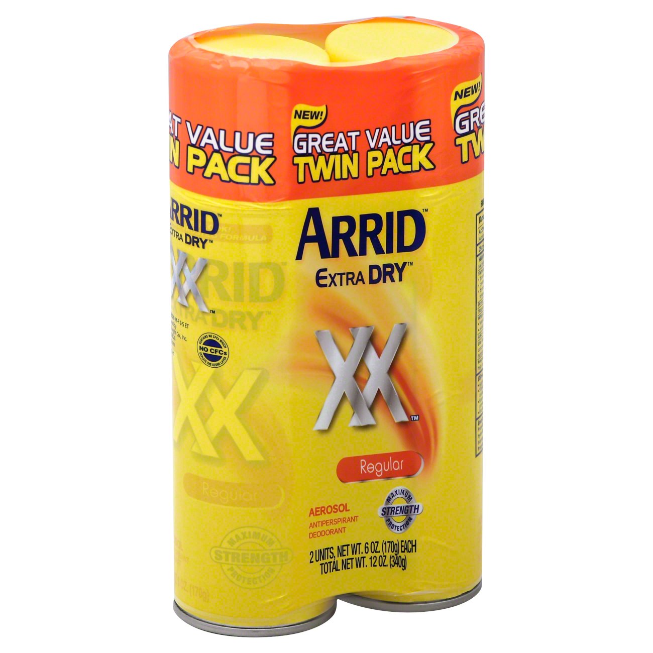 Arrid Extra Dry Regular Aerosol Value Twin Pack - Shop Bath & Skin Care ...