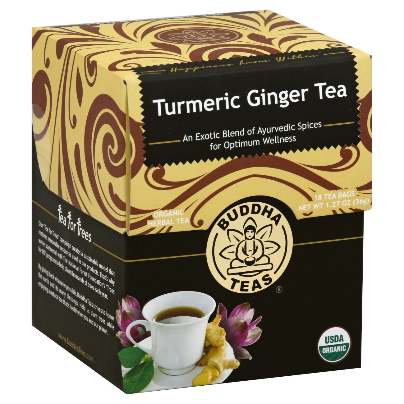 Buddha Teas Turmeric Ginger Herbal Tea, 18 ct | Central Market - Really ...