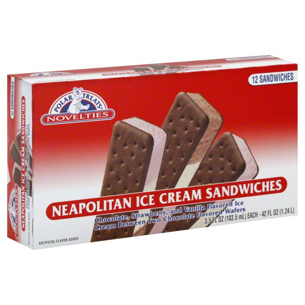 Polar Treats Neapolitan Ice Cream Sandwiches - Shop Ice Cream & Treats ...