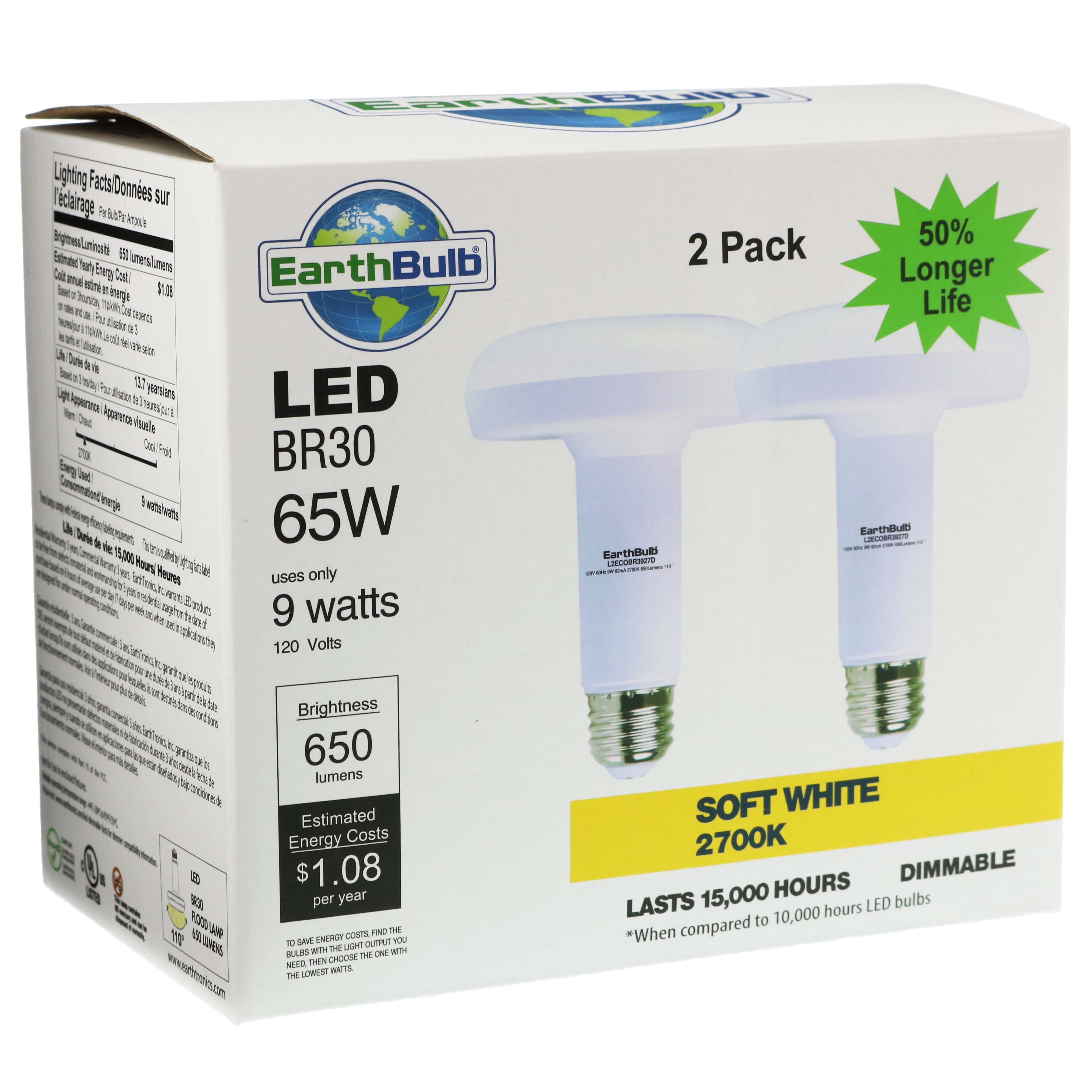 EarthBulb BR30 65-Watt Soft White LED Light Bulbs - Shop Light bulbs at ...
