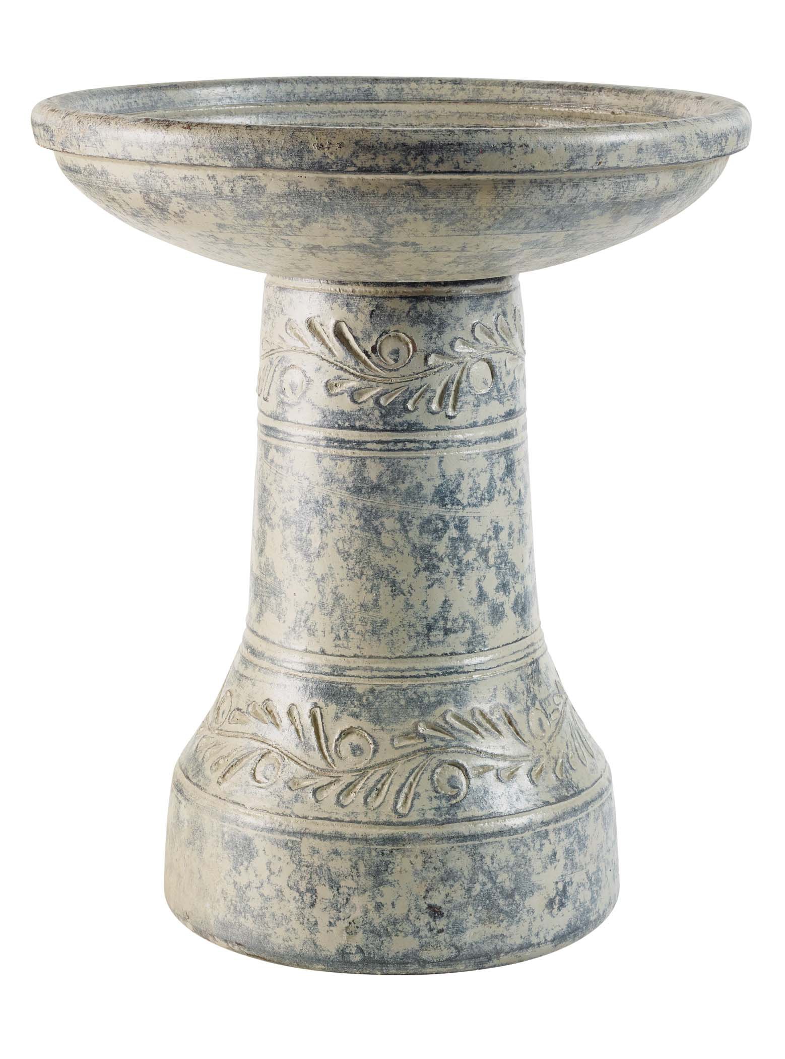 PR Imports Pottery Tall Color Bird Bath in Stone Gray - Shop Birdbaths ...