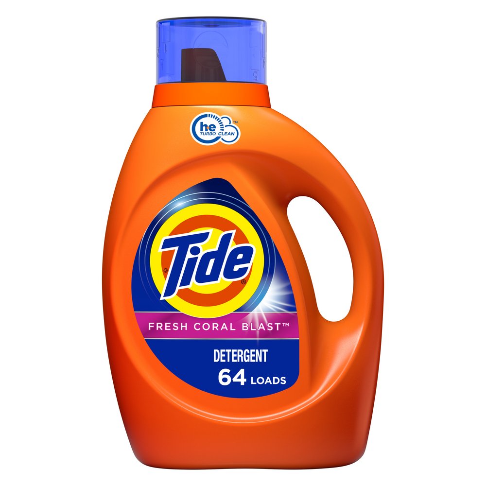 Tide HE Turbo Clean Liquid Laundry Detergent, 64 Loads - Fresh Coral ...