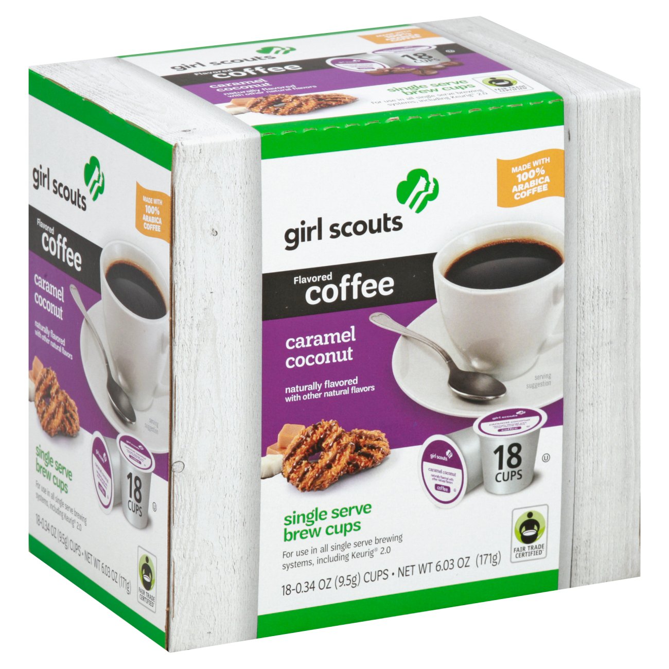 Girl Scouts Caramel Coconut Single Serve Coffee Cups - Shop Coffee at H-E-B