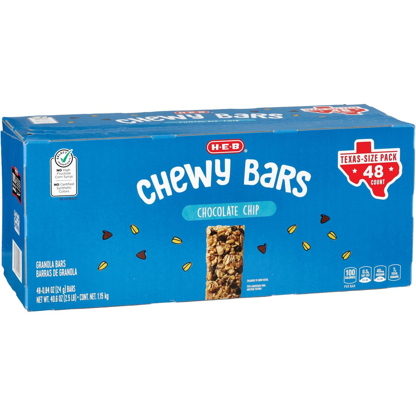 H-E-B Chocolate Chip Chewy Bars - Texas-Size Pack - Shop Granola ...