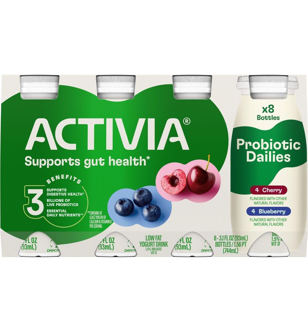 Activia Low Fat Probiotic Dailies Blueberry & Cherry Yogurt Drink ...