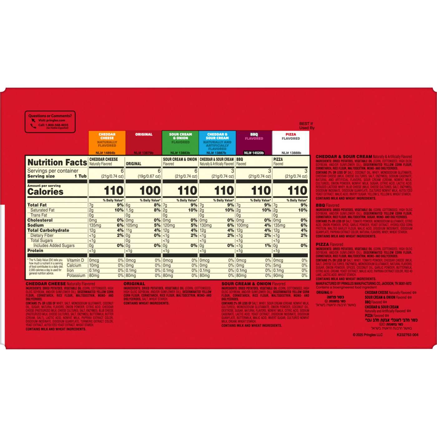 Pringles Potato Crisps Chips Variety Pack Snack Stack Cups - Shop Chips ...