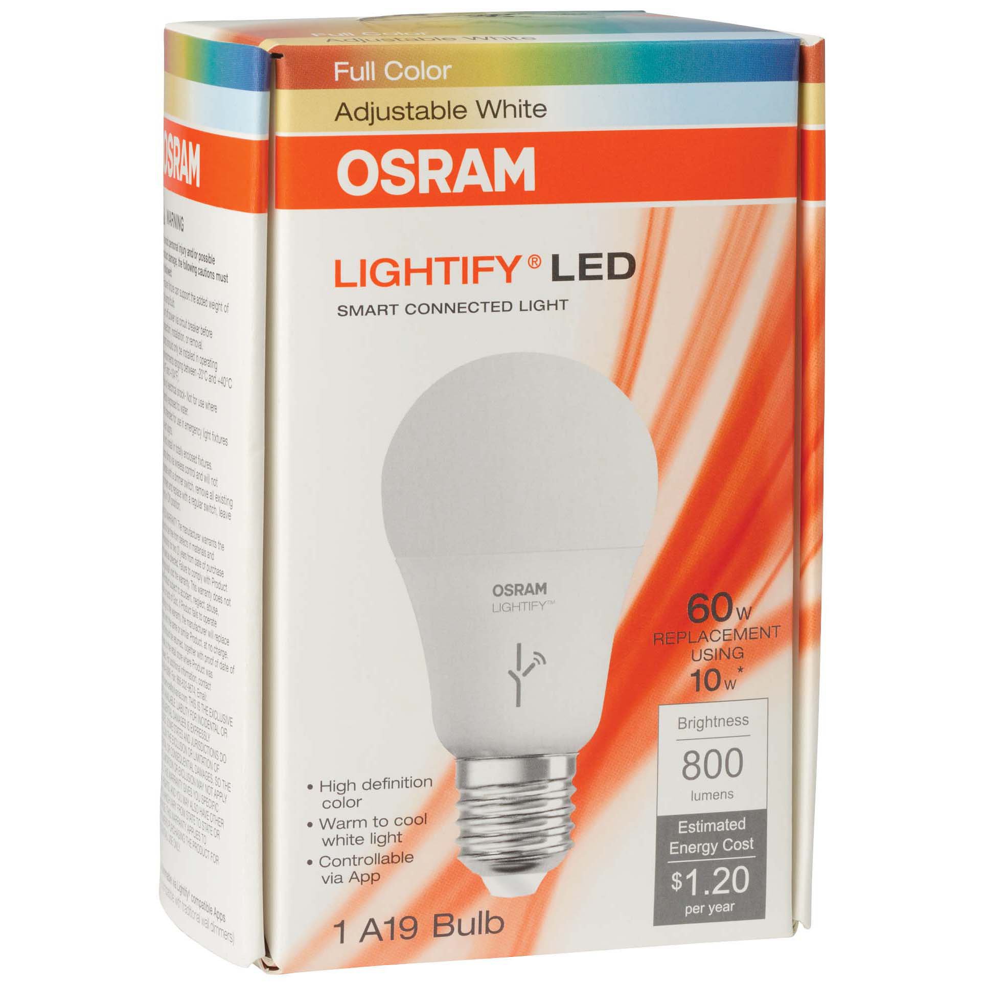 Sylvania Lightify A19 60-Watt Smart LED Light Bulb - Shop Smart Home ...