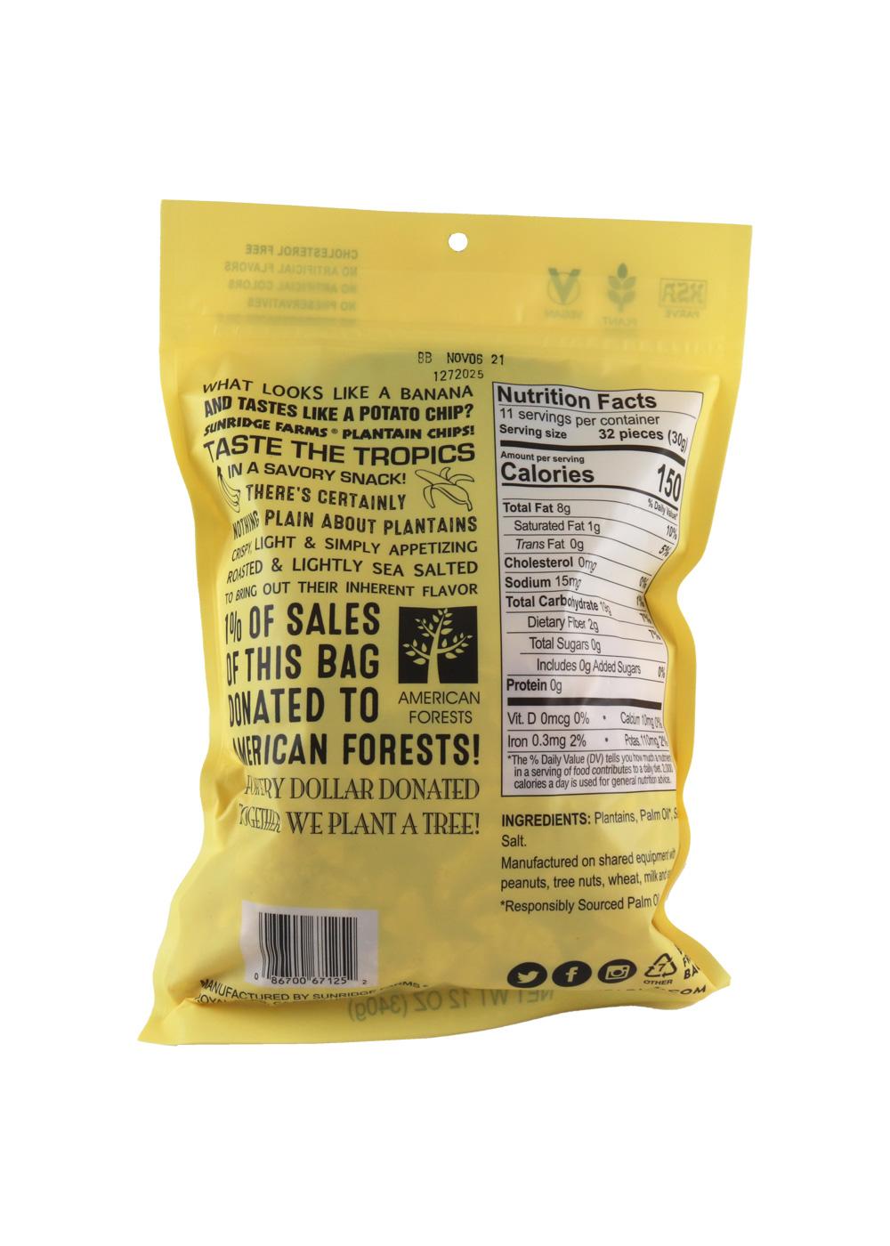 SunRidge Farms Roasted & Sea Salted Crispy Plantain Chips - Shop ...