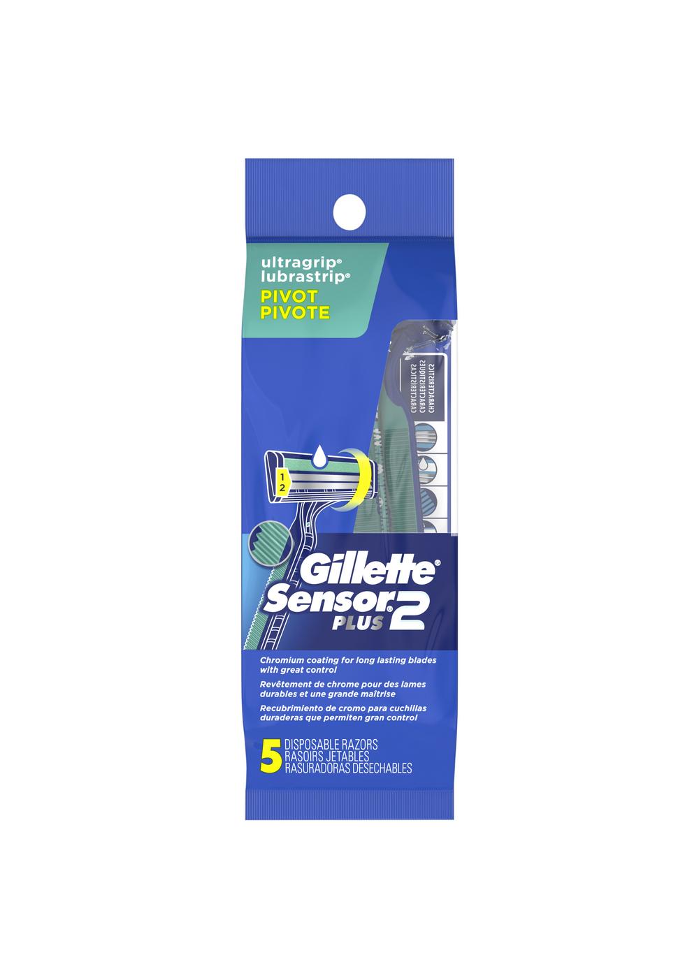 Gillette Sensor2 Plus Pivoting Head Disposable Razors - Shop Razors ...