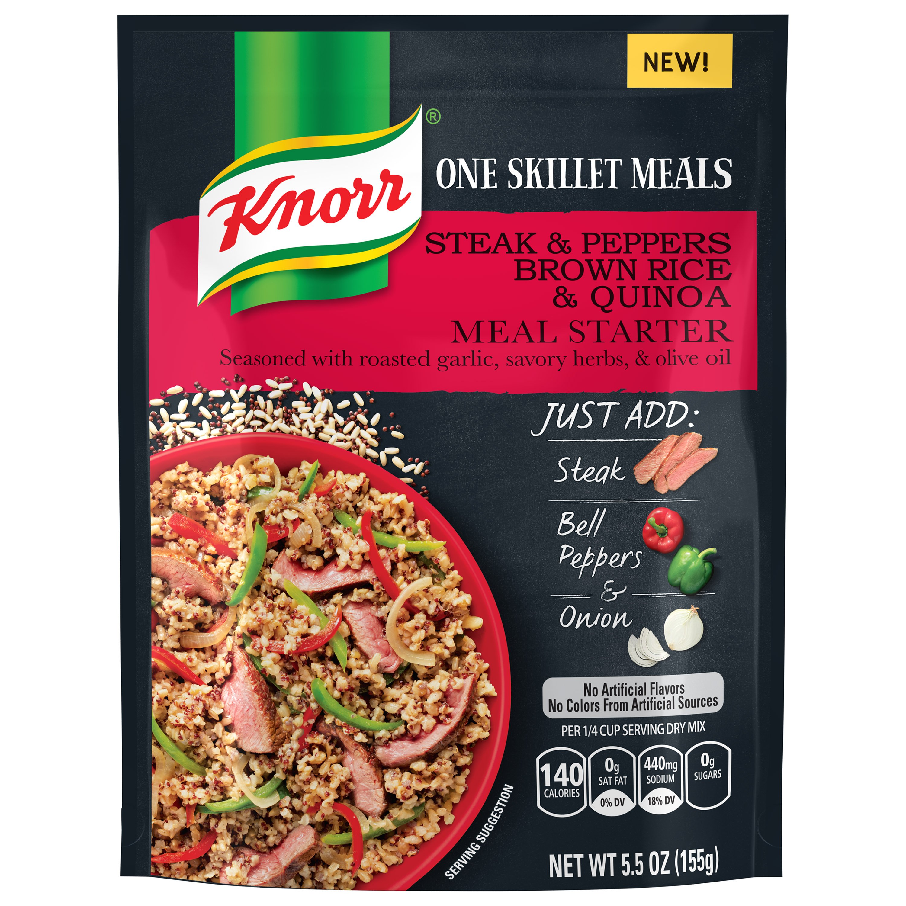 Knorr One Skillet Meals Steak & Peppers Brown Rice & Quinoa - Shop ...