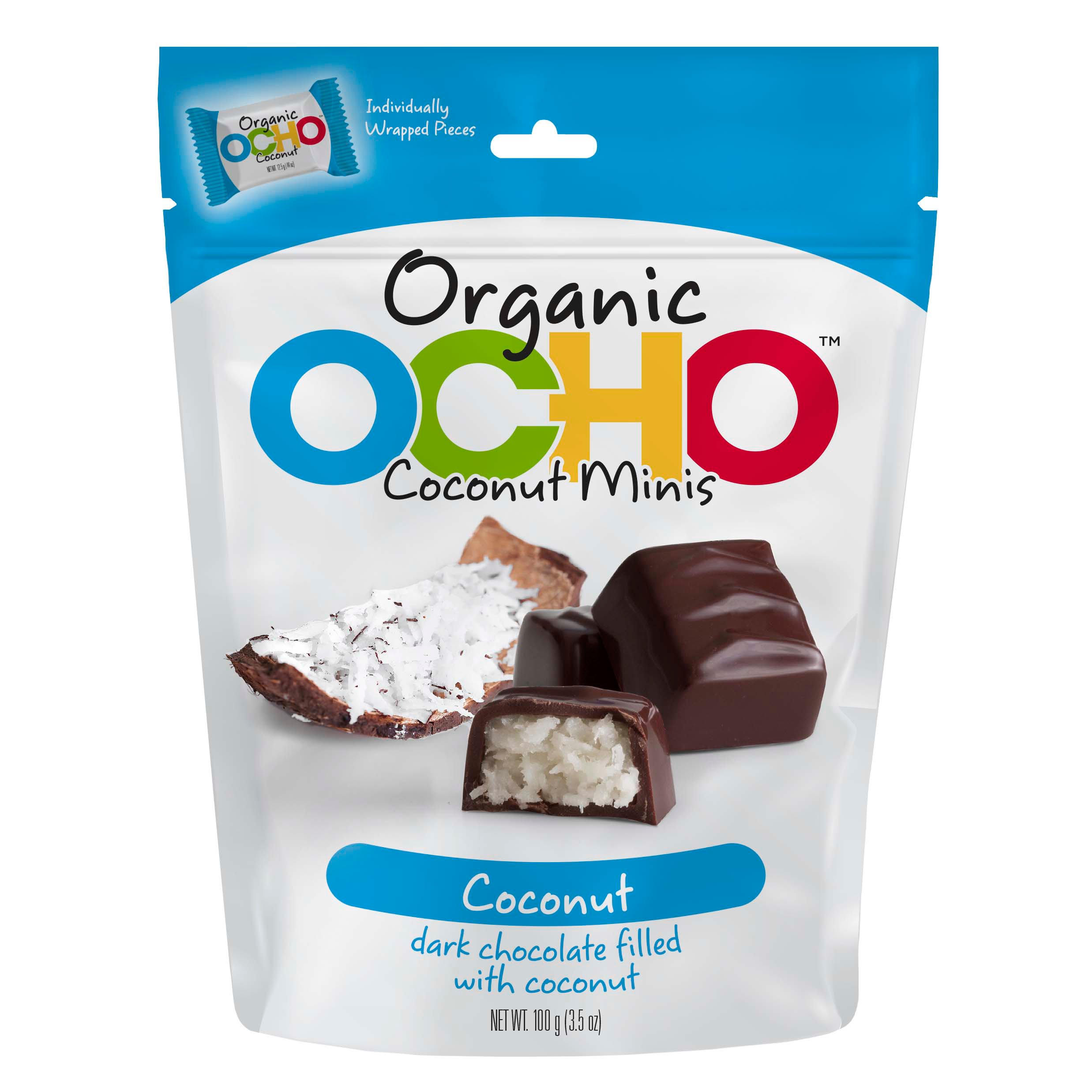 Ocho Organic Mini Pouch Coconut Filled Chocolates - Shop Candy at H-E-B