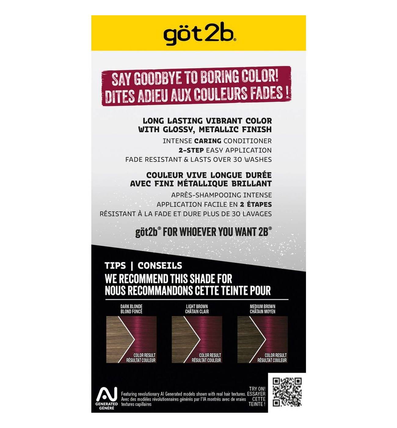 Got2b Metallics Permanent Hair Color, M68 Dark Ruby - Shop Hair color ...