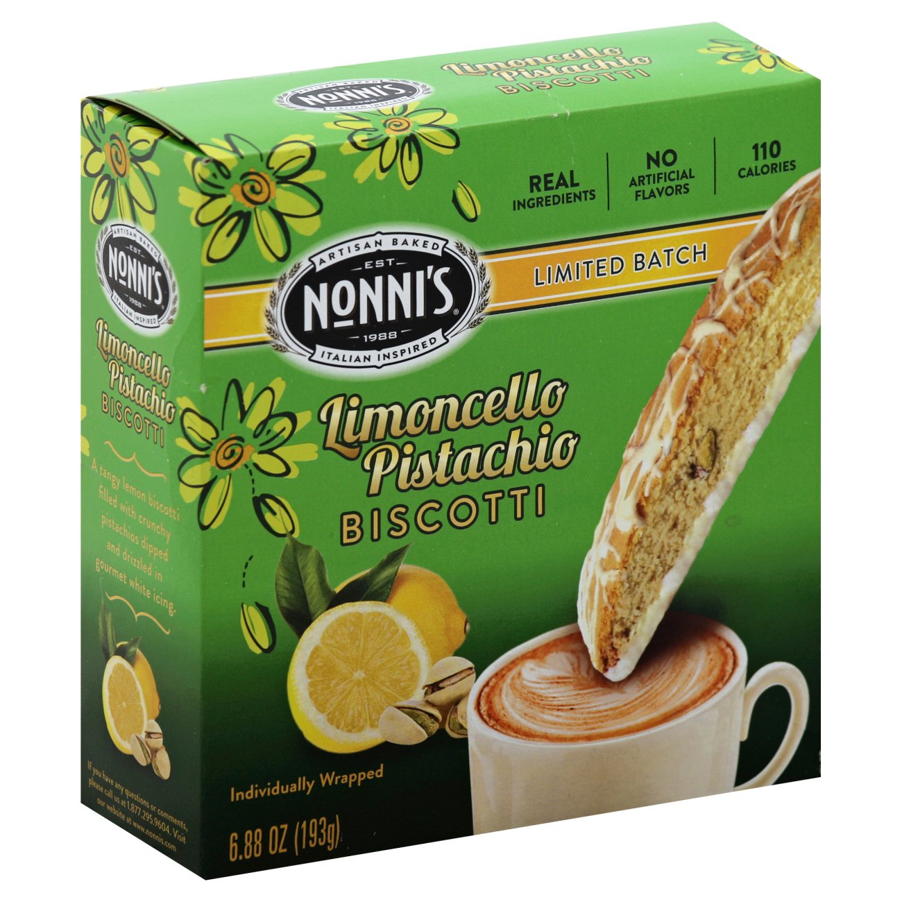 Nonni's Limoncello Pistachio Biscotti - Shop Cookies at H-E-B