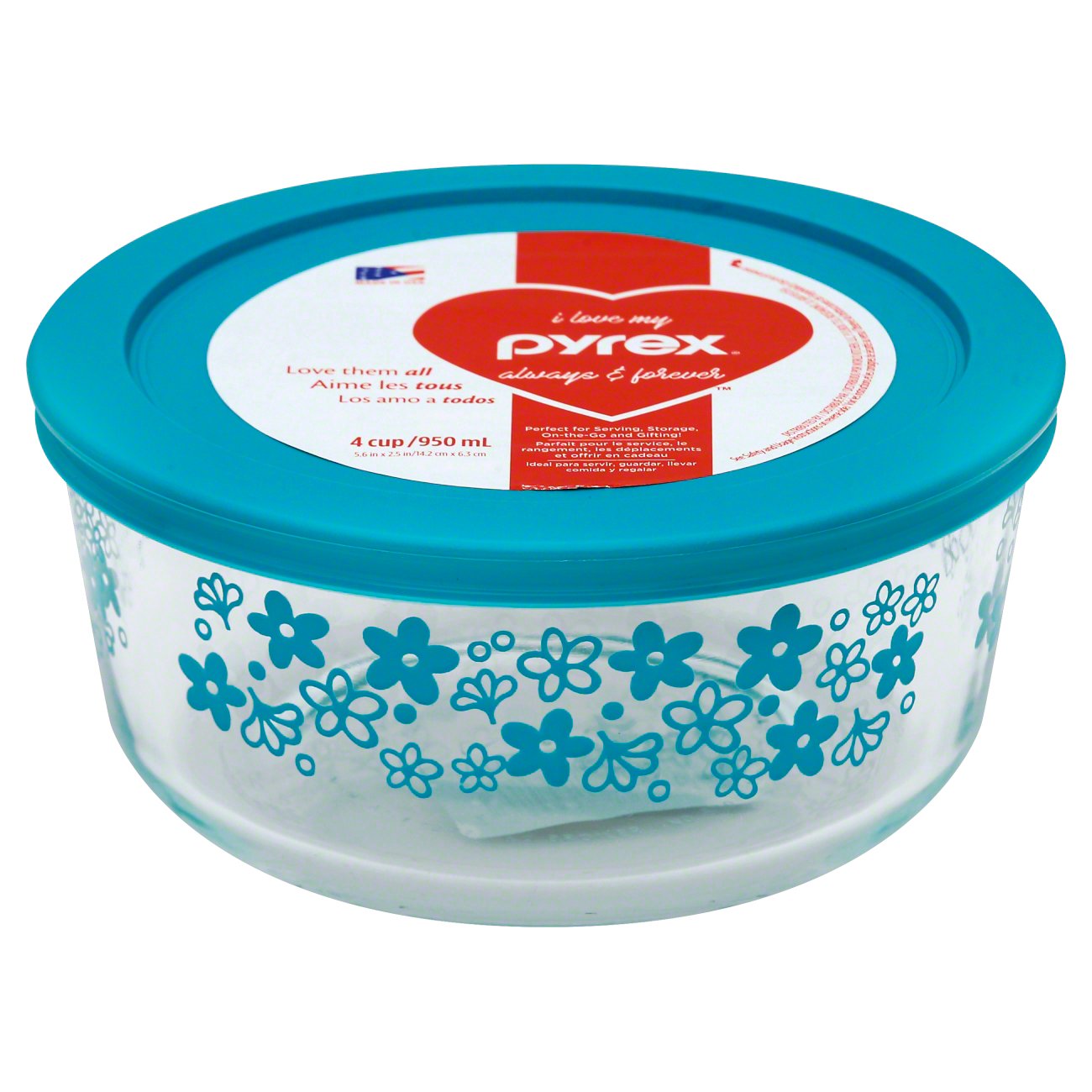 Pyrex Teal Spring Blossom - Shop Kitchen & Dining at H-E-B
