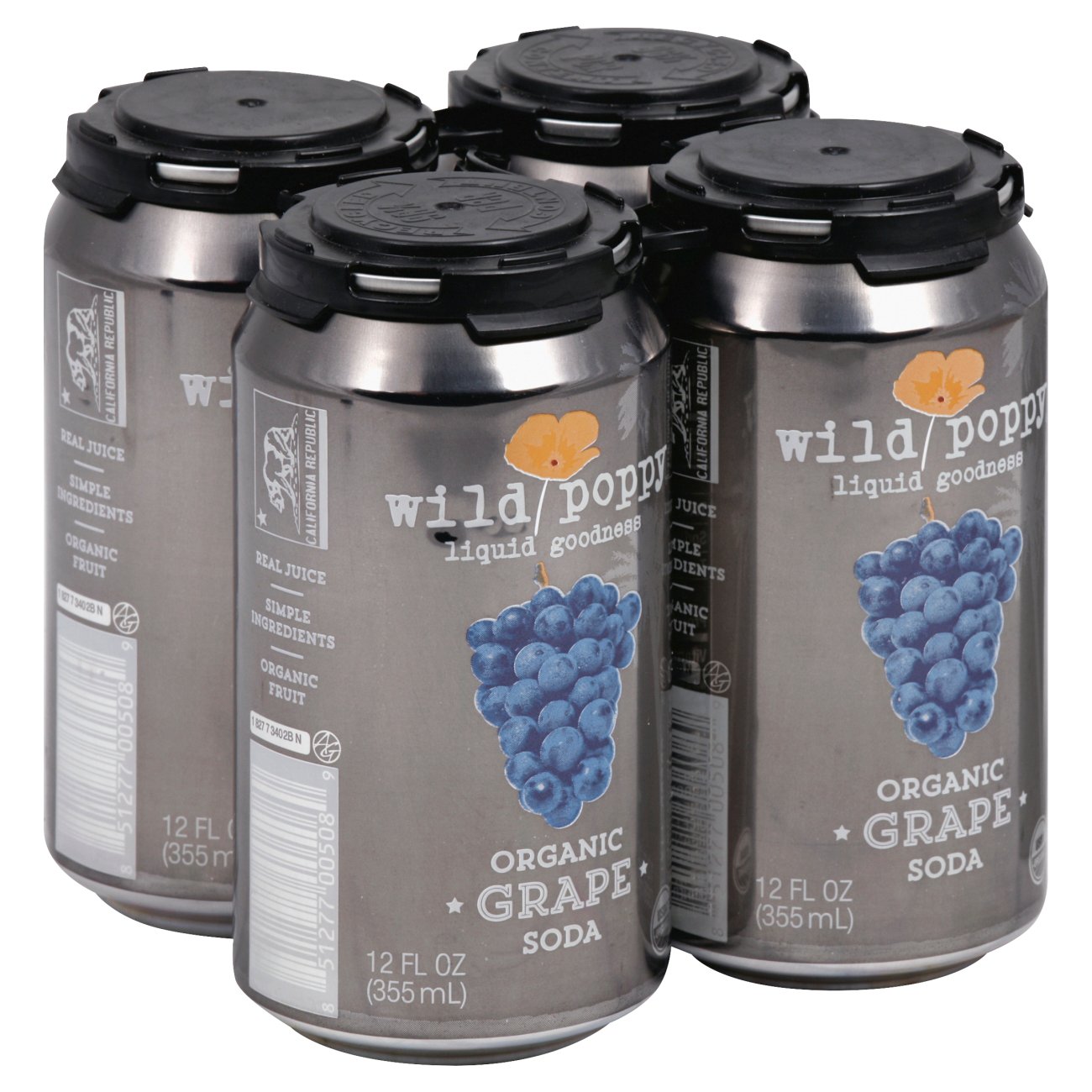 Wild Poppy Organic Grape Soda 12 oz Cans - Shop Soda at H-E-B