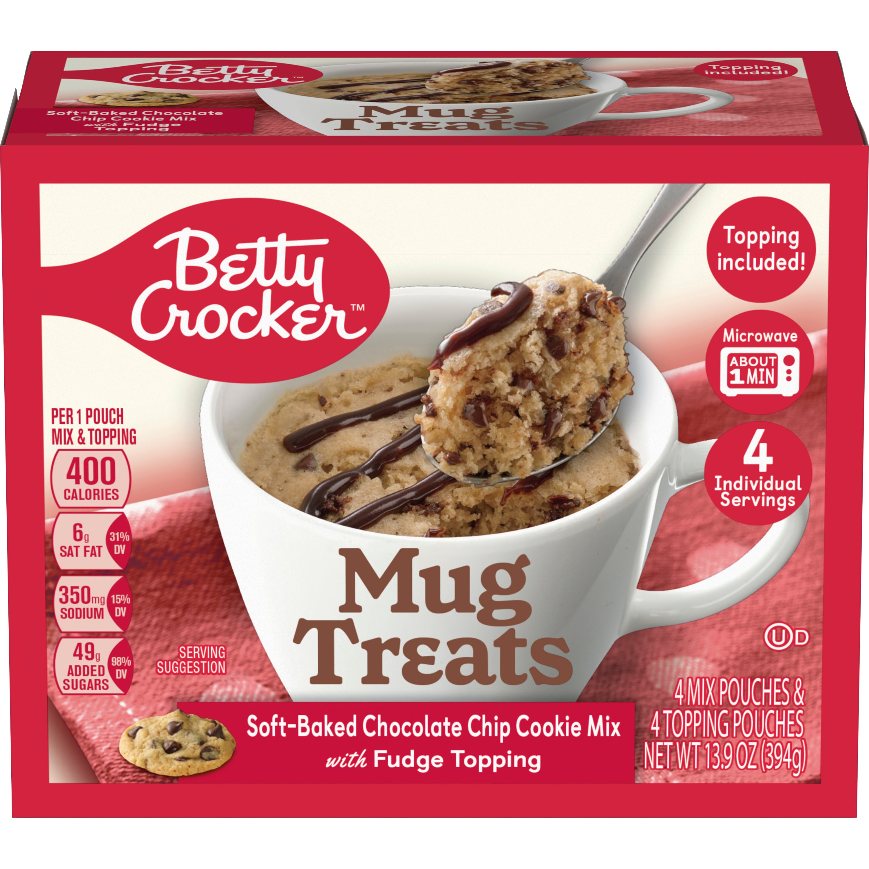 Betty Crocker Mug Treats Soft-Baked Chocolate Chip Cookie Mix - Shop ...