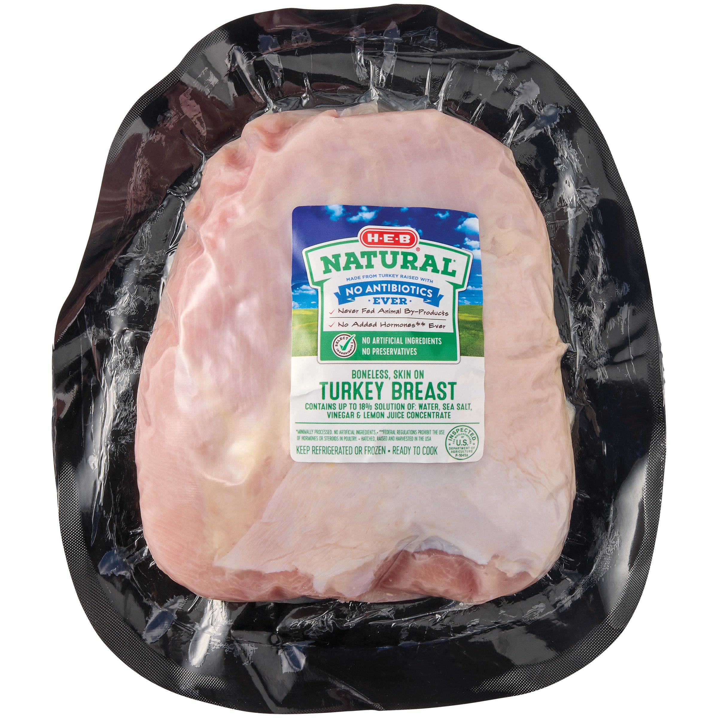 H-E-B Natural Boneless Skin-On Turkey Breast - Shop Turkey at H-E-B