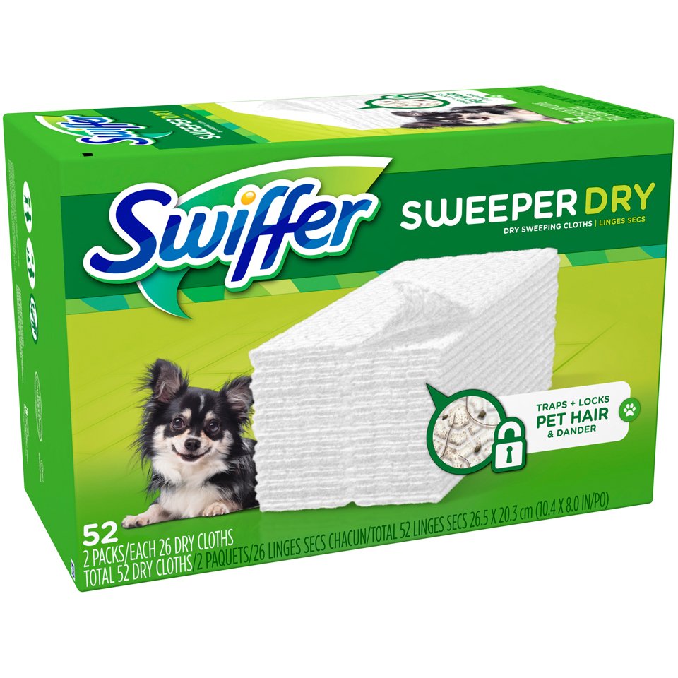 Swiffer Sweeper Unscented Pet & Multi-Surface Dry Sweeping Pad Refills ...
