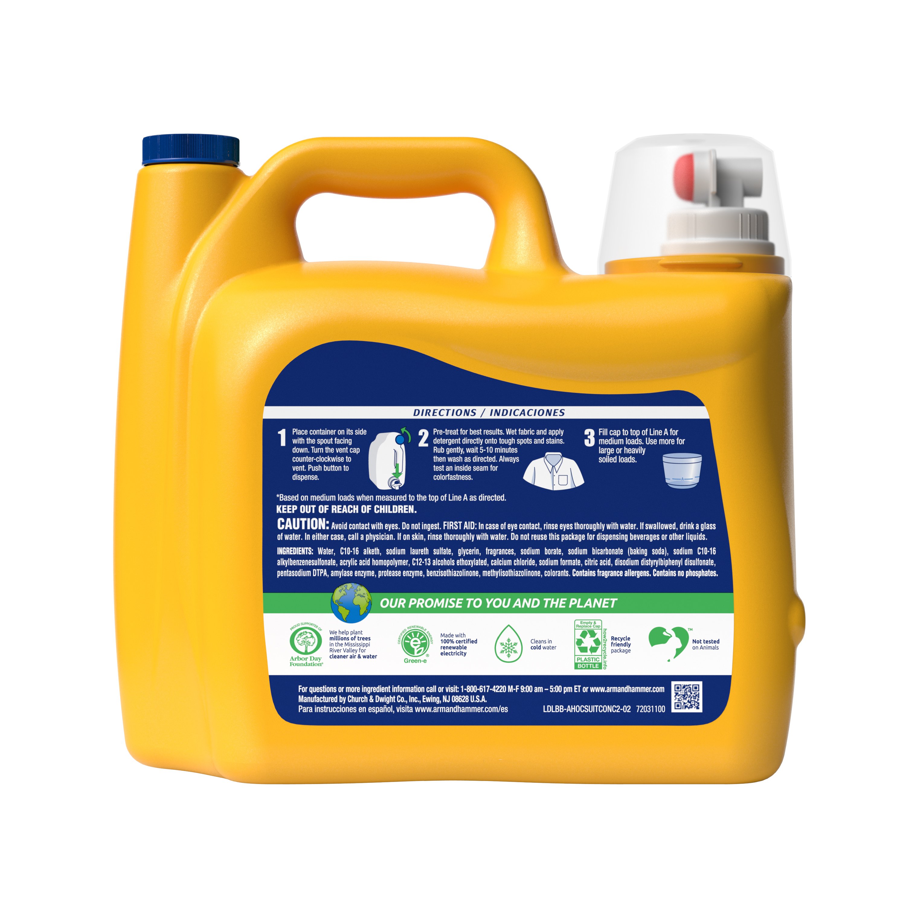 Arm Hammer Plus OxiClean HE Liquid Laundry Detergent 128 Loads Fresh Scent Shop Detergent at H E B