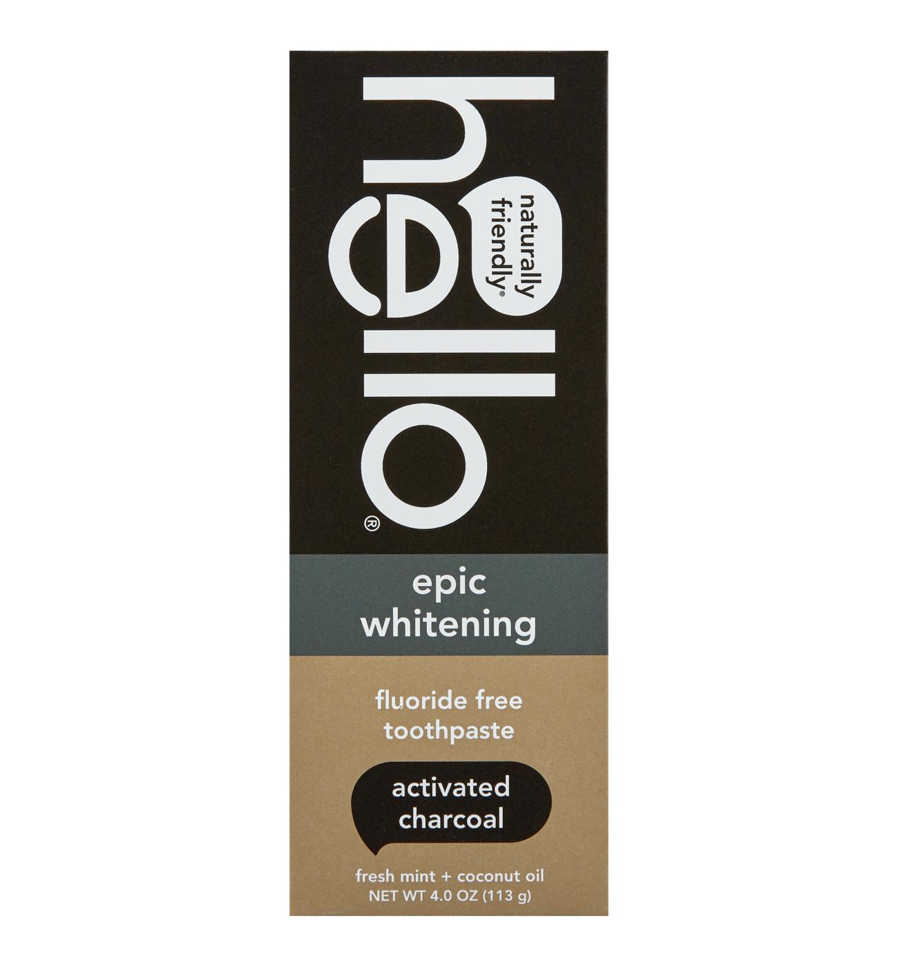 hello Fluoride Free Epic Whitening Toothpaste - Activated Charcoal ...