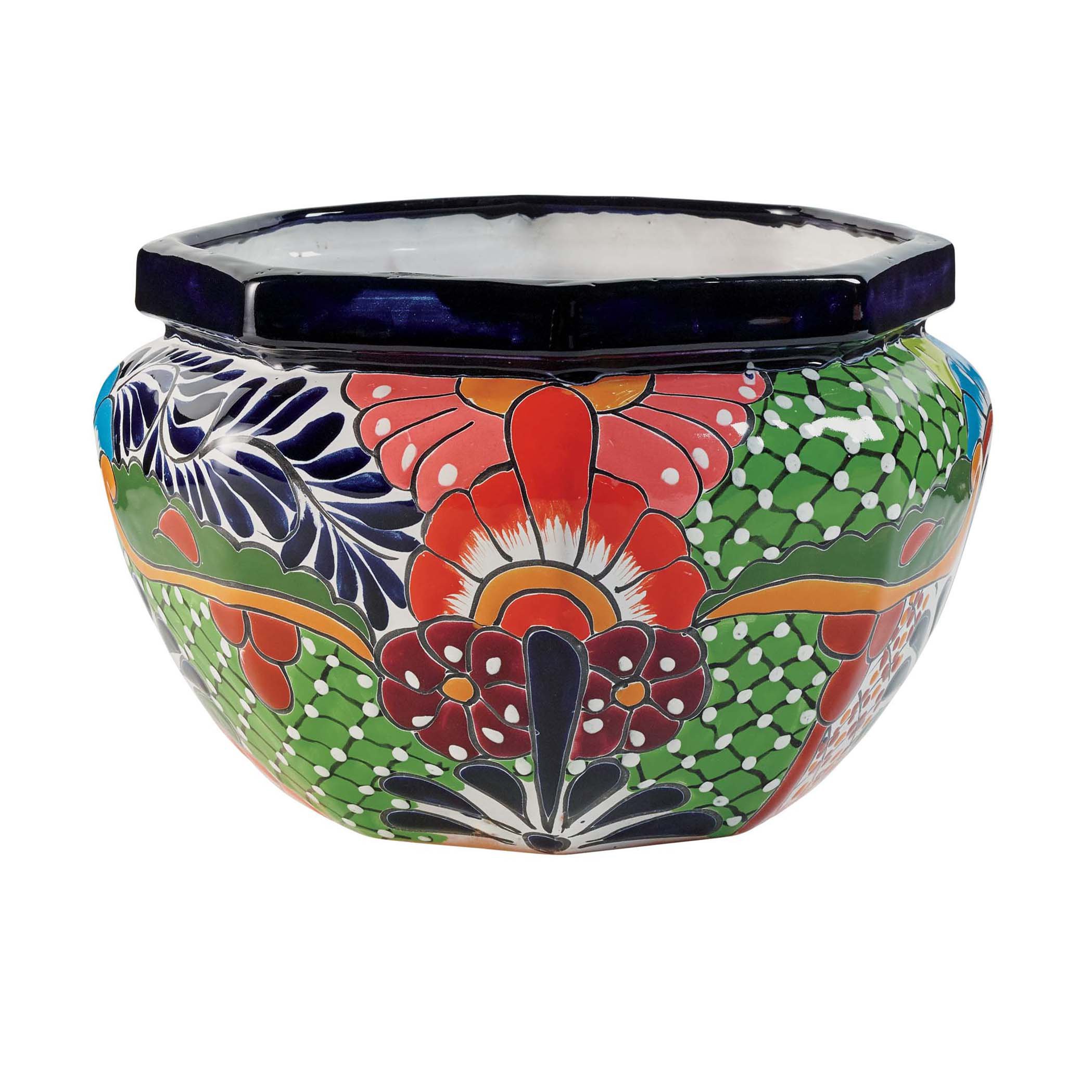 Blue Orange Pottery Octagonal Talavera Planter - Shop Pots & planters ...