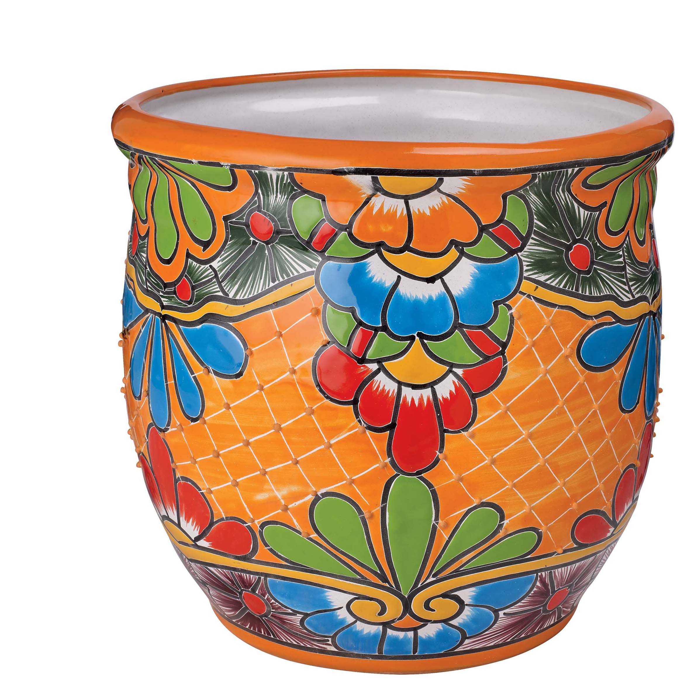 Blue Orange Pottery Large Orange Fiesta Bell Planter - Shop Pots ...