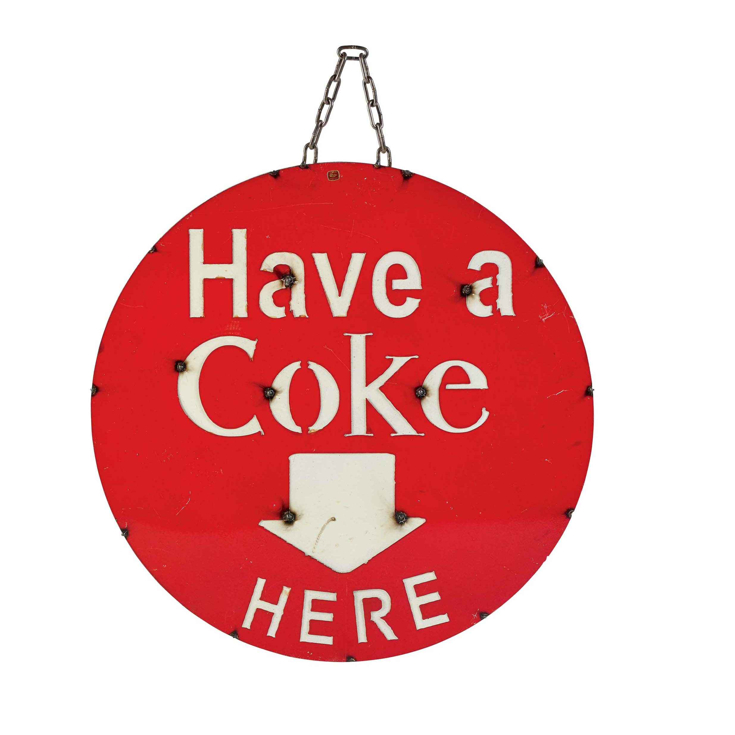 Creative Decor Sourcing Have A Coke Here Round Sign - Shop Outdoor ...
