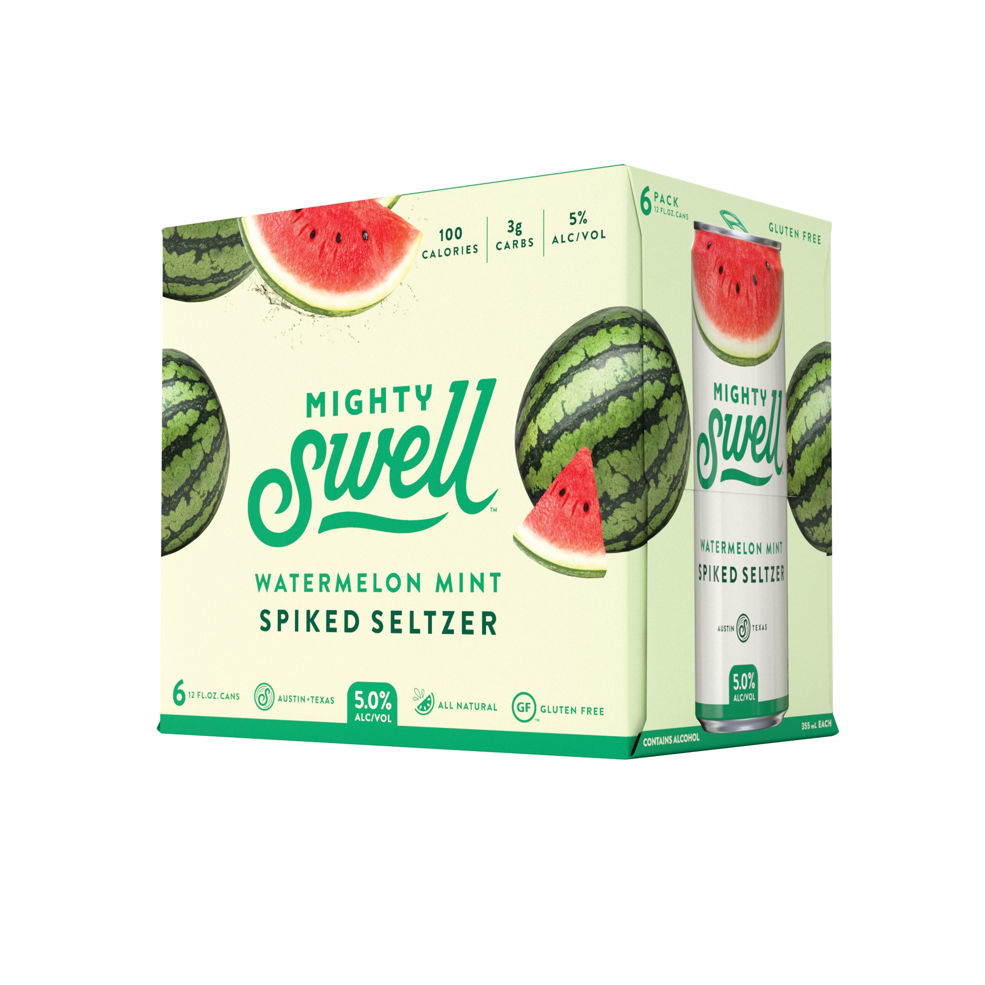 Mighty Swell Watermelon Mint Seltzer 12 oz Cans - Shop Beer & Wine at H-E-B