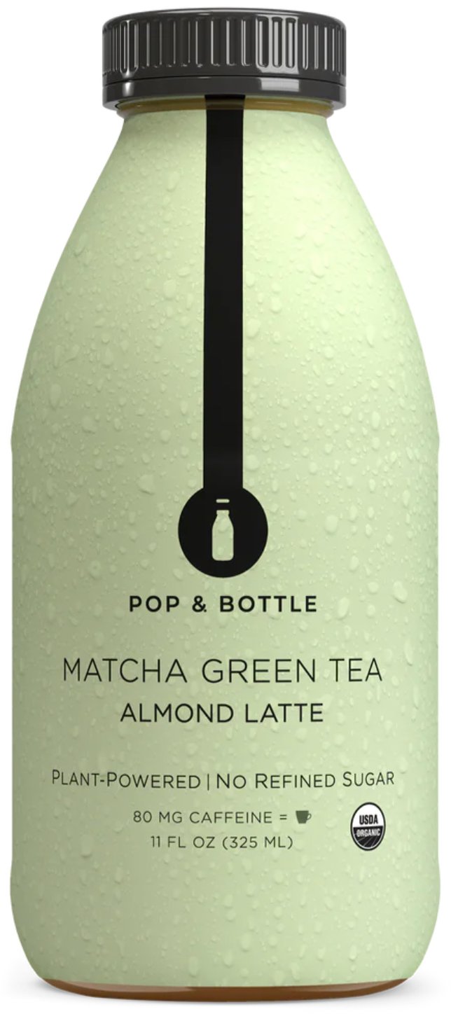 Pop & Bottle Matcha Green Tea Almond Milk Latte, 11 oz | Central Market ...