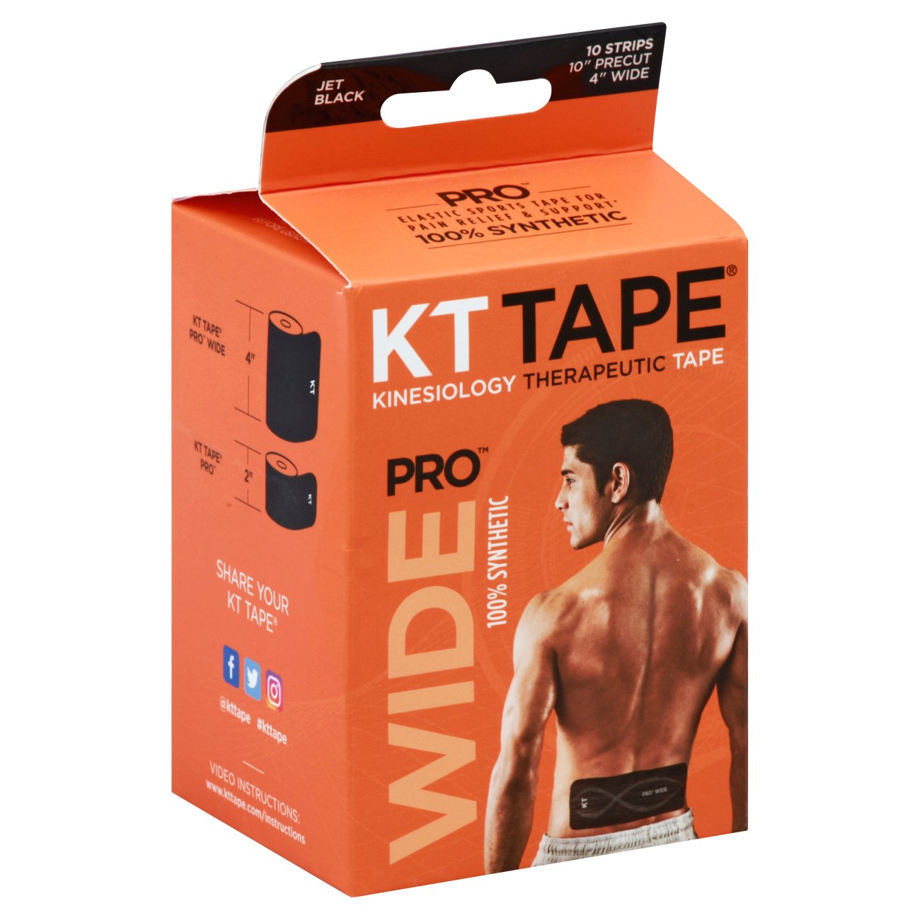 KT Tape Pro Wide 100% Synthetic Tape Jet Black - Shop Medicines ...
