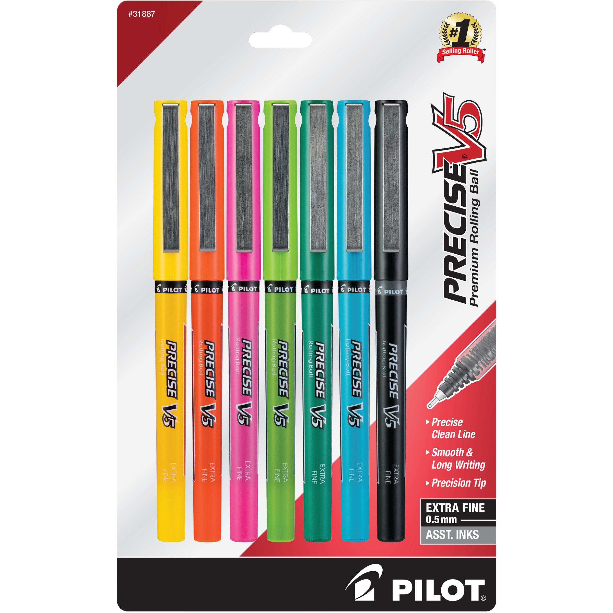 Pilot Precise V5 0.5mm Rolling Ball Pens - Assorted Ink - Shop Pens at ...