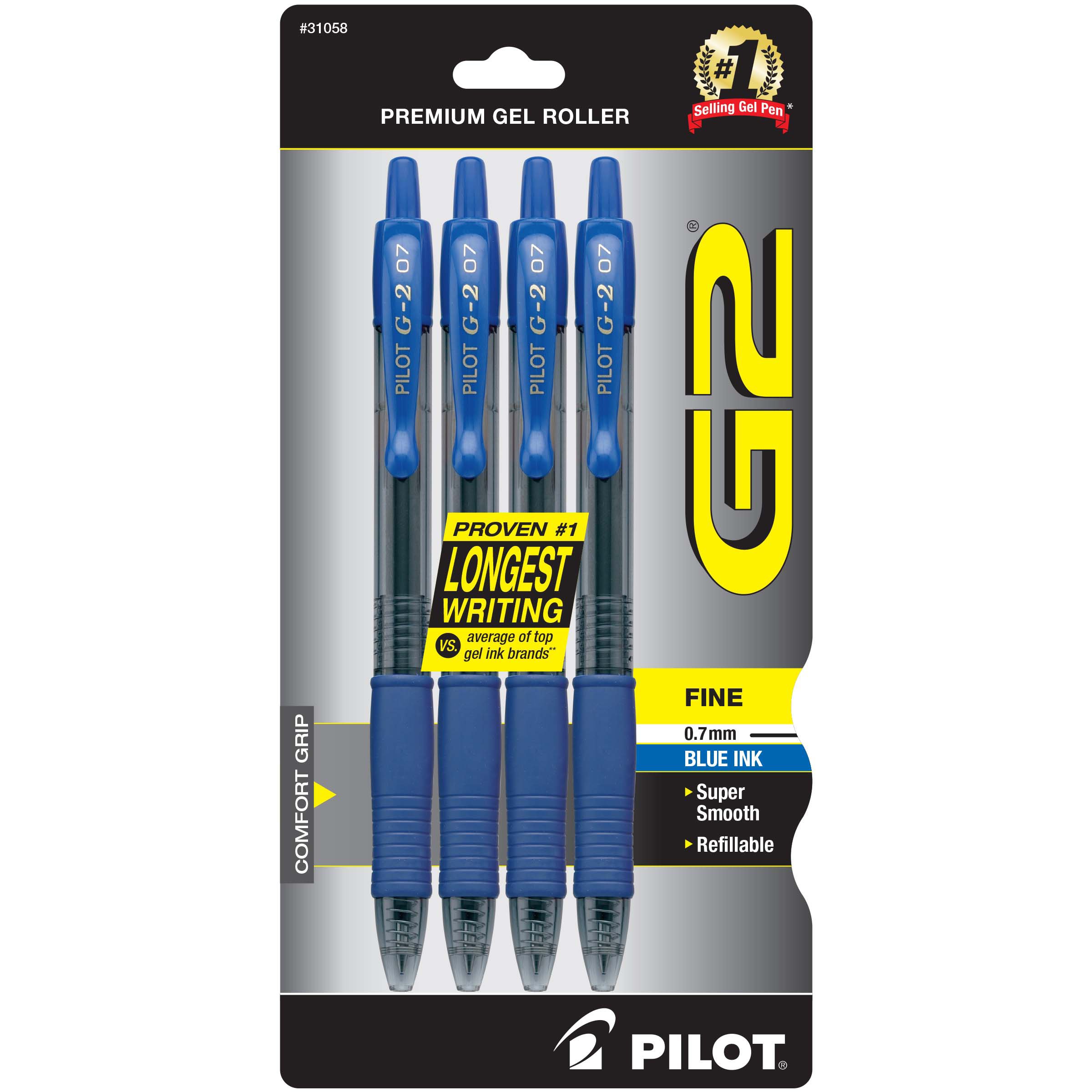 Pilot G2 0.7mm Retractable Gel Pens - Blue Ink - Shop Pens at H-E-B