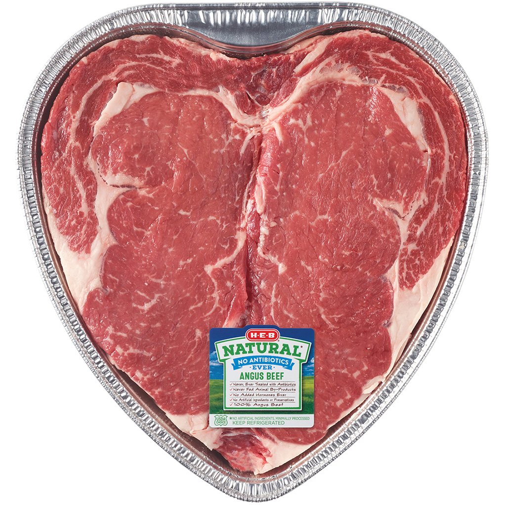 H E B Natural Angus Beef Boneless Ribeye Sweetheart Steak Usda Choice