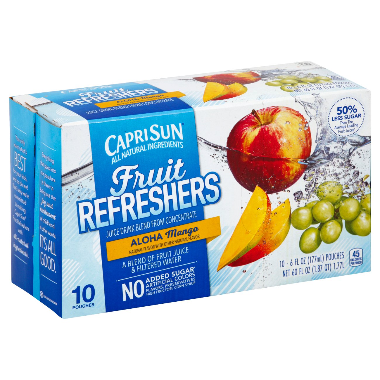 Capri Sun Fruit Refreshers Aloha Mango Juice Blend Drink 6 oz Pouches ...