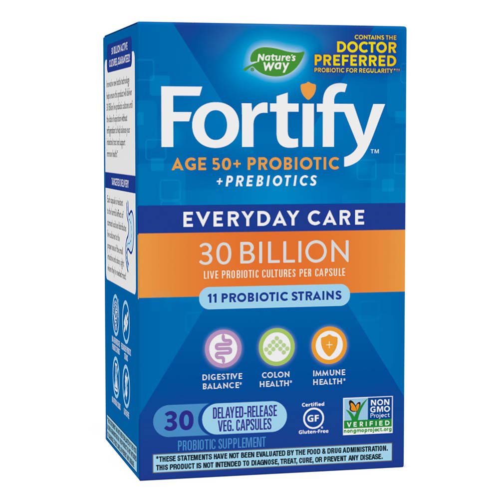 Nature's Way Fortify 30 Billion Adults 50+ Probiotic + Prebiotics ...