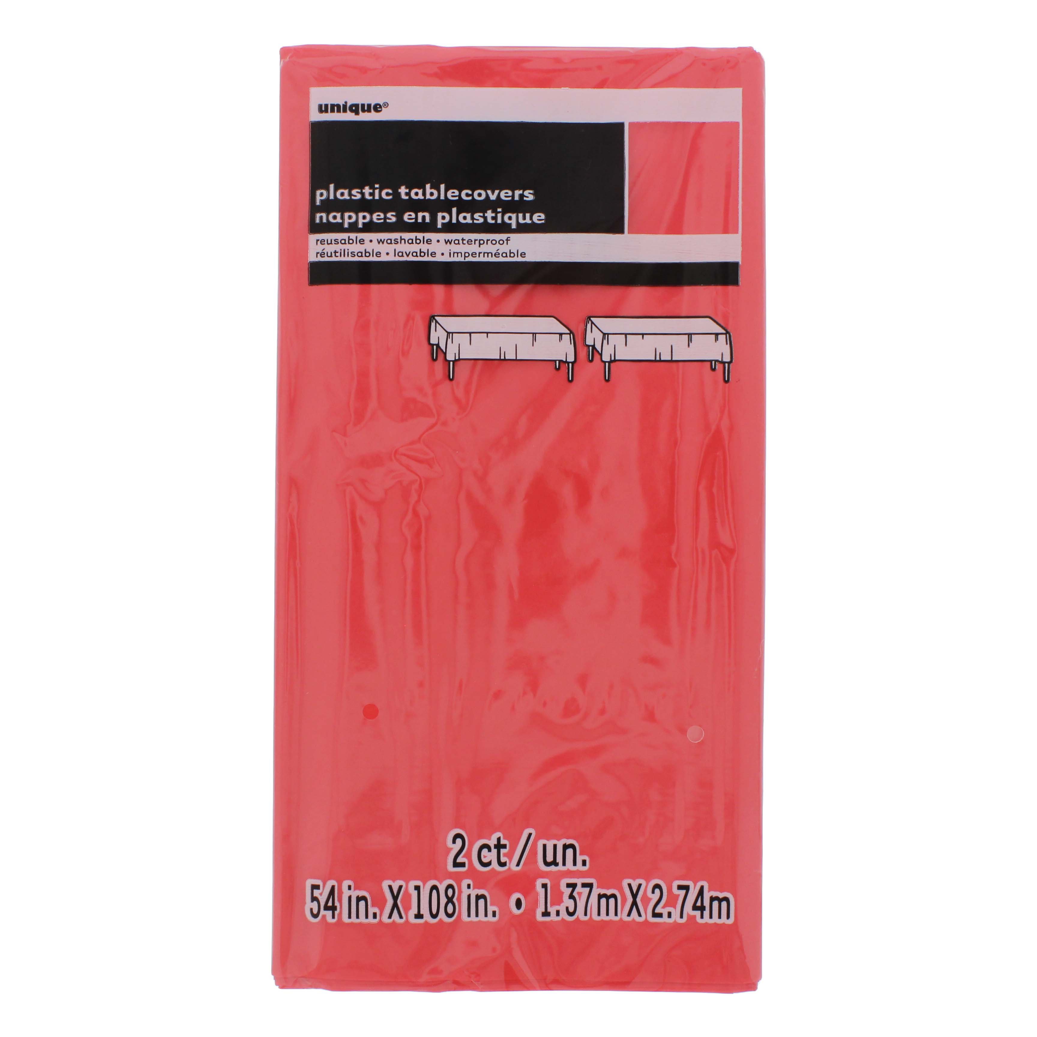 Unique Red Plastic Table Cover 54x108 in - Shop Napkins & table cloths ...