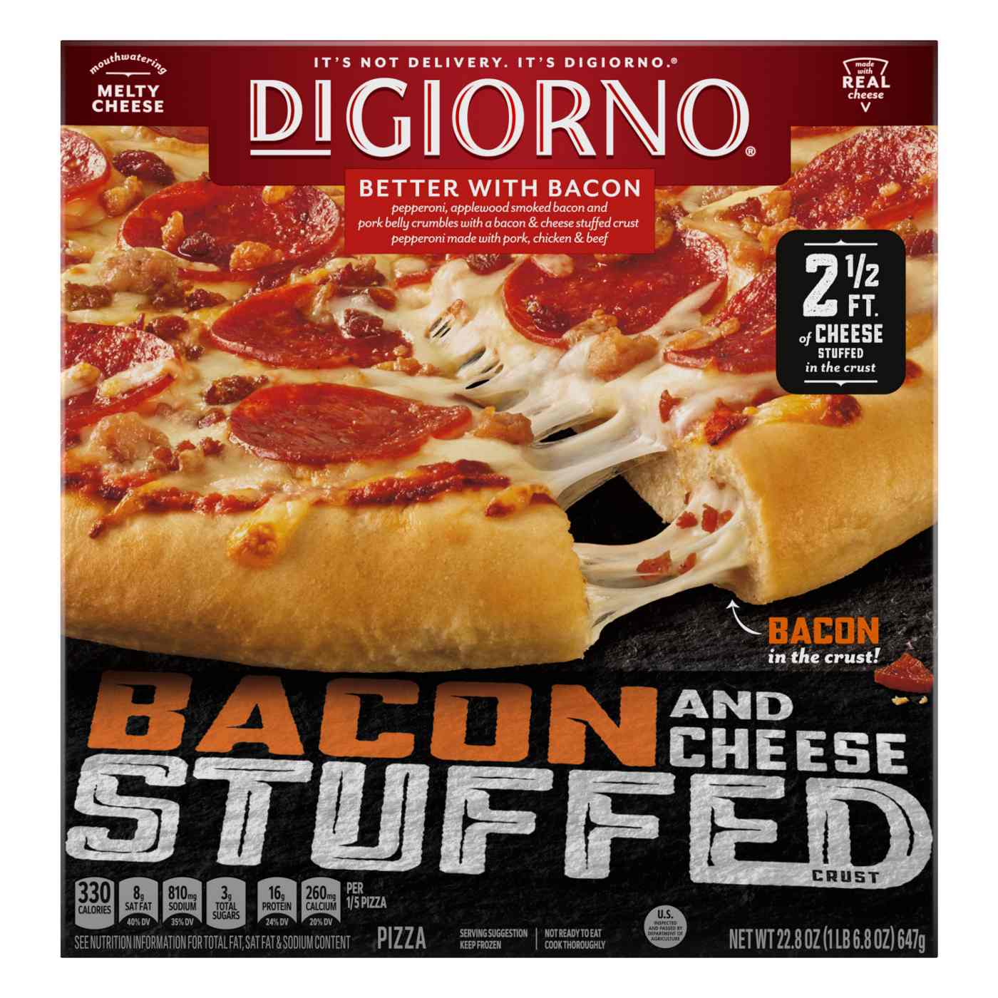 Digiorno Better With Bacon Frozen Pizza On A Bacon And Cheese Stuffed ...