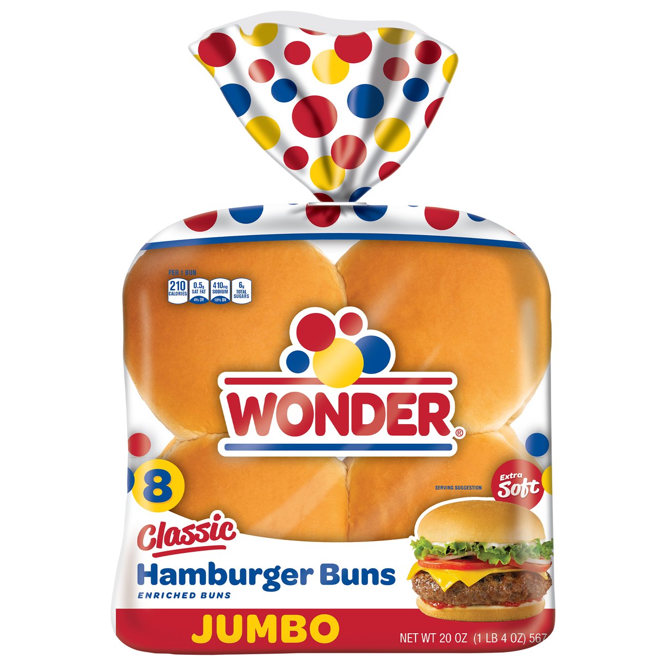 Wonder Jumbo Hamburger Buns - Shop Bread at H-E-B
