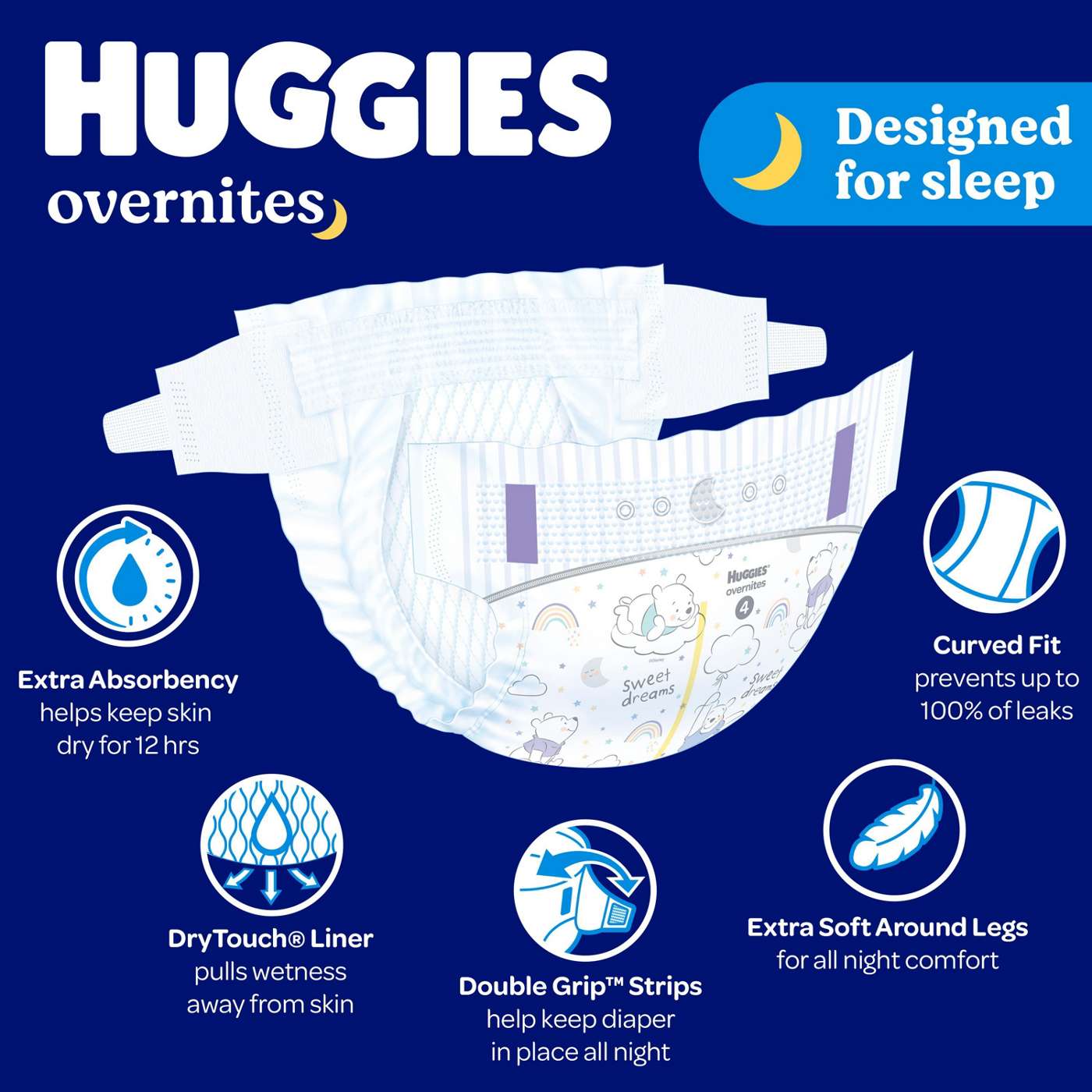 Huggies Overnites Nighttime Baby Diapers - Size 6 - Shop Diapers at H-E-B